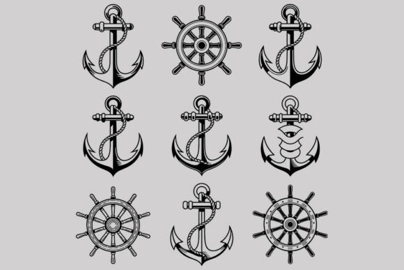 Nautical Anchor & Ship Wheel SVG Bundle. Graphic by SVG Zone · Creative ...