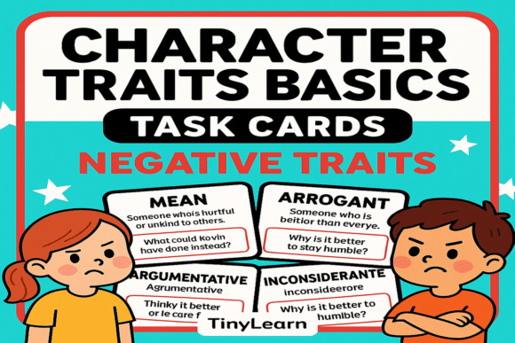 Character Traits Basics Task Cards Graphic by STORYKIDS · Creative Fabrica