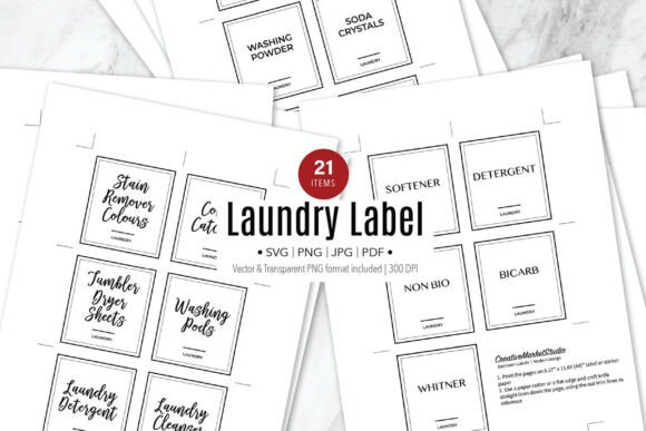 Laundry Room Labels & Storage Stickers Graphic by AmanaStudio ...