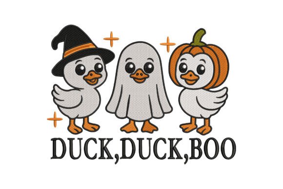 Duck Duck Boo Halloween Embroidery · Creative Fabrica