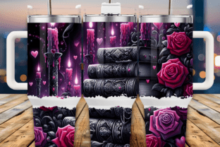 Dark Romance Books & Roses 40oz Tumbler Graphic by ROSE CREATION ...