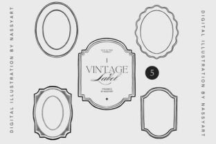 5 Classic Baroque Label Frames Graphic by NassyArt · Creative Fabrica