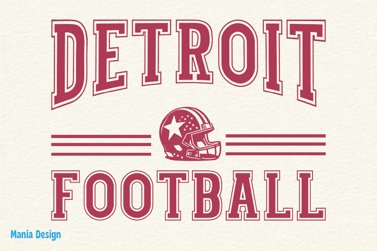Retro Detroit Football PNG Fan SVG Graphic by Mania Design · Creative ...