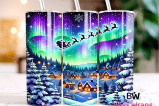 Santa Northern Lights Christmas Wrap Graphic by Bliss Wraps · Creative ...