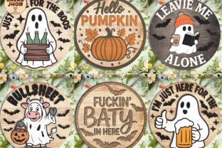 Halloween Round Sign SVG Bundle · Creative Fabrica