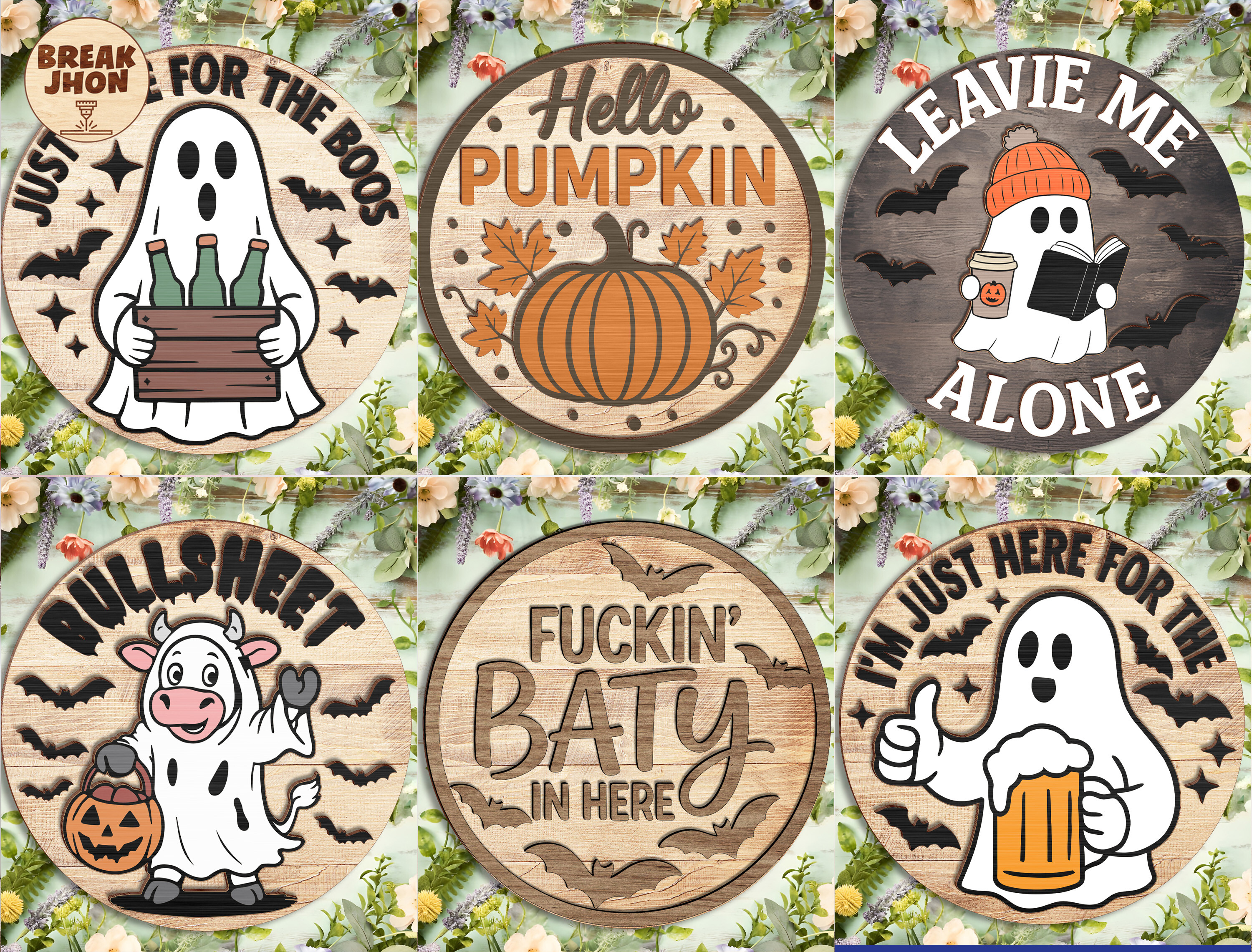 Halloween Round Sign SVG Bundle · Creative Fabrica