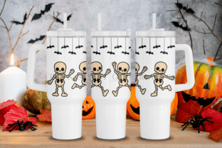 Skeleton Halloween 40oz Tumbler Wrap SVG Graphic by planstocraft ...