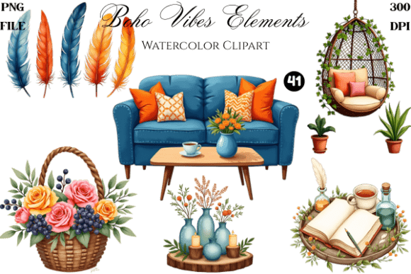 21 Boho Elements Png Designs & Graphics