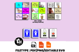 Bathroom Posters & Signs & Real Picture Graphic by AntarArt · Creative ...