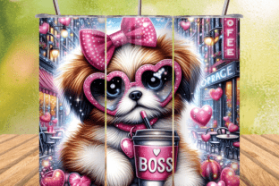 Glamorous Shih Tzu Dog on City Tumbler Graphic by MOON CREATION ...
