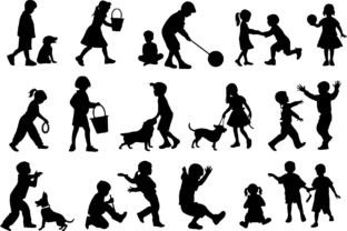 Kids Playing Silhouette SVG Set Graphic by GFX_creative · Creative Fabrica