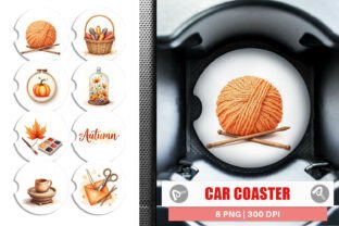 Car Coaster Cozy Autumn Crafting Graphic by Artnoy · Creative Fabrica