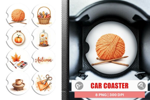 Car Coaster Cozy Autumn Crafting Graphic by Artnoy · Creative Fabrica
