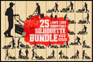 25 Lawn Care Silhouette Vector Bundle Graphic by Robin_Store · Creative ...