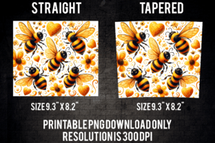 Golden Bee and Floral Hearts Tumbler Wra Graphic by COZY_OWL · Creative ...