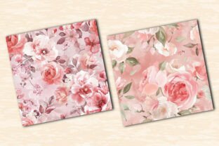 Pink Florals Digital Papers Graphic by KDP TEMPLATES ART · Creative Fabrica