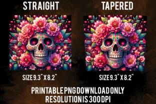 Pink Floral Sugar Skull Tumbler Wrap Graphic by Ayla Prints · Creative ...