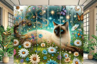 Floral Siamese Cat Garden Tumbler Wrap Graphic by Ayla Prints ...