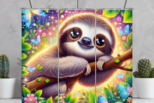 Tree Climbing Sloth Tumbler Wrap Design Graphic by Ayla Prints ...