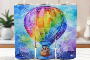 Hot Air Balloon Seamless Tumbler Wrap Graphic by KDP Roadmap · Creative ...