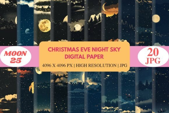90 Night Sky Digital Paper Designs & Graphics
