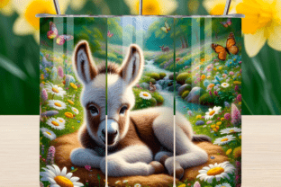 Cute Baby Donkey Flowers Tumbler Wrap Graphic by Honey Prints ...