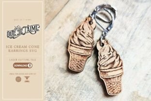 Ice Cream Cone Earrings SVG · Creative Fabrica