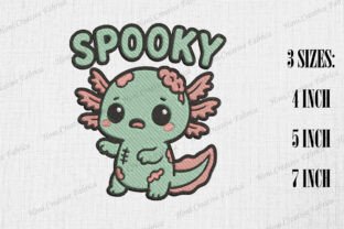 Cute Zombie Axolotl Spooky Halloween · Creative Fabrica