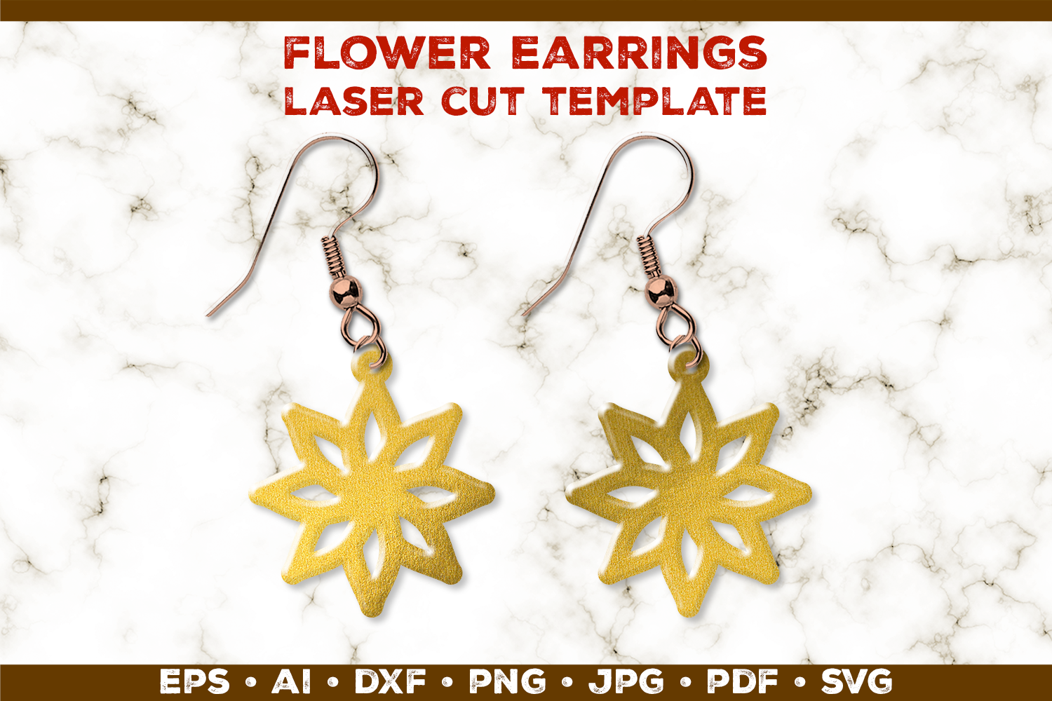 Floral Earrings Laser Cut SVG Template · Creative Fabrica