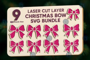 Laser Cut Layer Christmas Bow SVG Bundle · Creative Fabrica