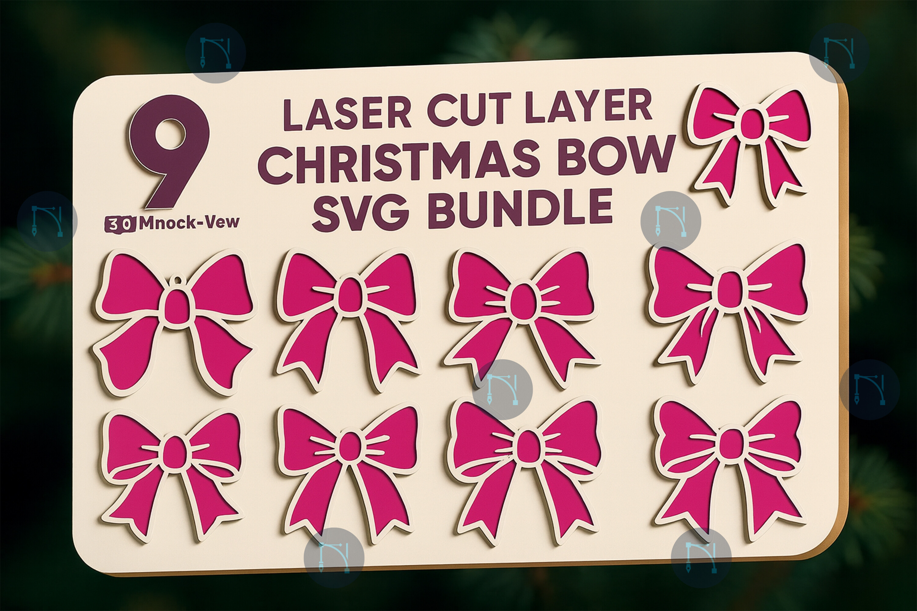 Laser Cut Layer Christmas Bow SVG Bundle · Creative Fabrica