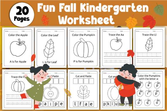 Fun Fall Kindergarten Worksheet Graphic by BookWorm Haven · Creative ...