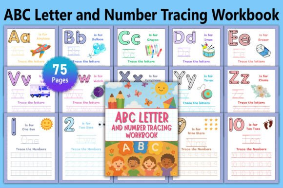 ️ABC Letter and Number Tracing Workbook Graphic by designmela01 ...