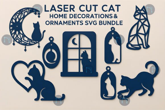 Laser Cut Cat Wall Decor SVG Bundle · Creative Fabrica