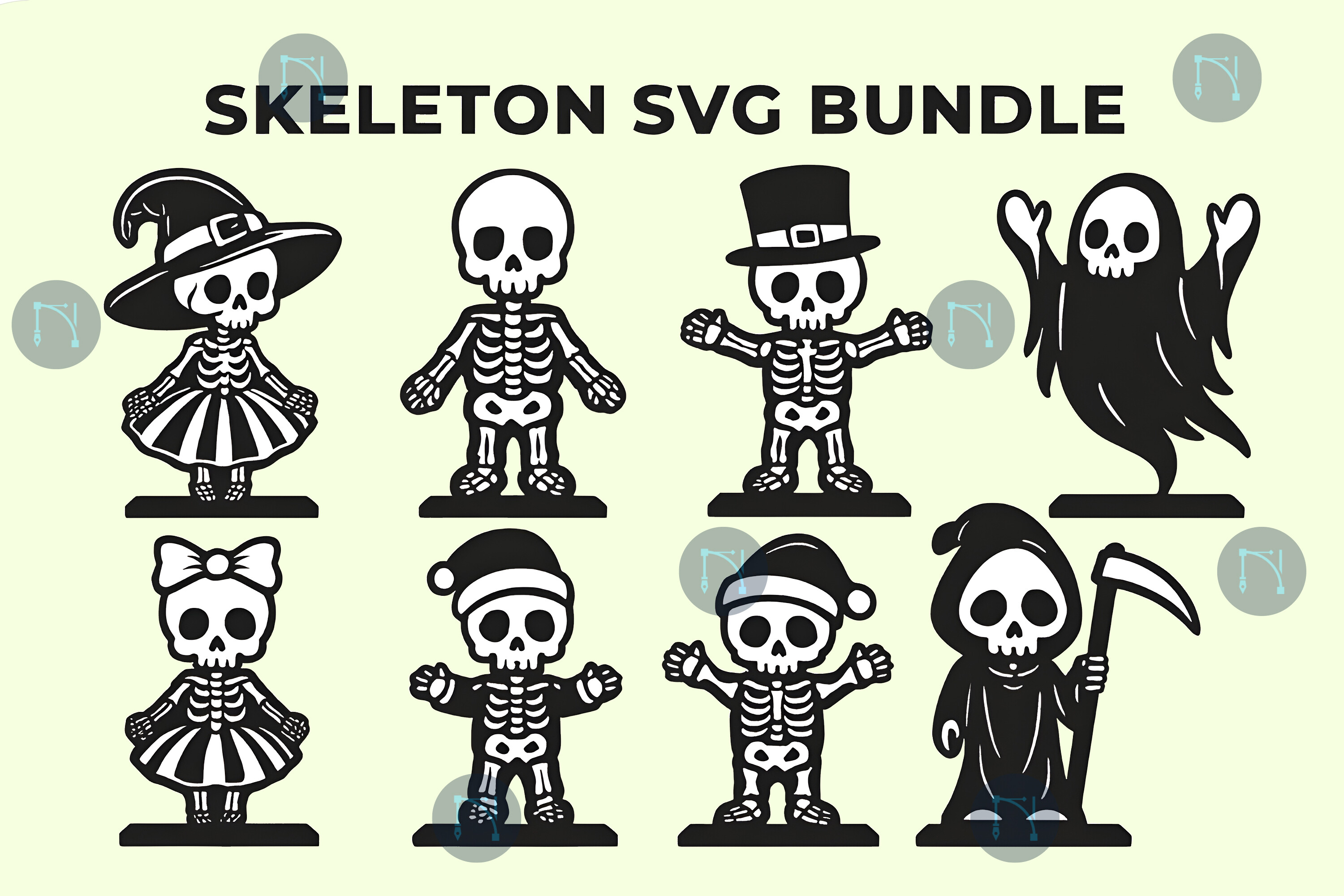 Laser Cut Skeleton SVG Bundle Graphic by NGISED · Creative Fabrica