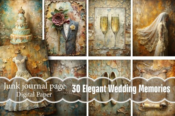 Elegant Wedding Memories Scrapbook Graphic by Designstock · Creative ...