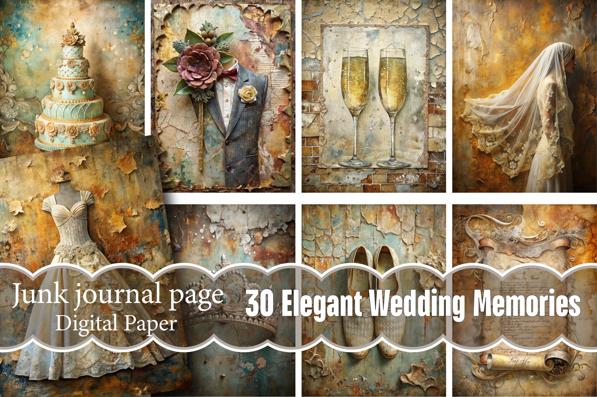 Elegant Wedding Memories Scrapbook Graphic by Designstock · Creative ...