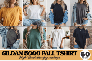 Gildan 5000 Fall Tshirt Mockups Bundle Graphic by Real POD Mockups ...