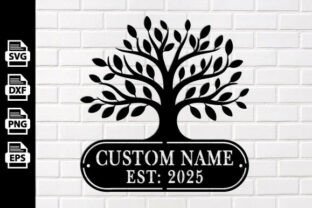 Personalized Tree Metal Wall Art Laser Cut Graphic by Metal wall art ...