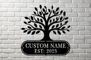 Personalized Tree Metal Wall Art Laser Cut Graphic by Metal wall art ...