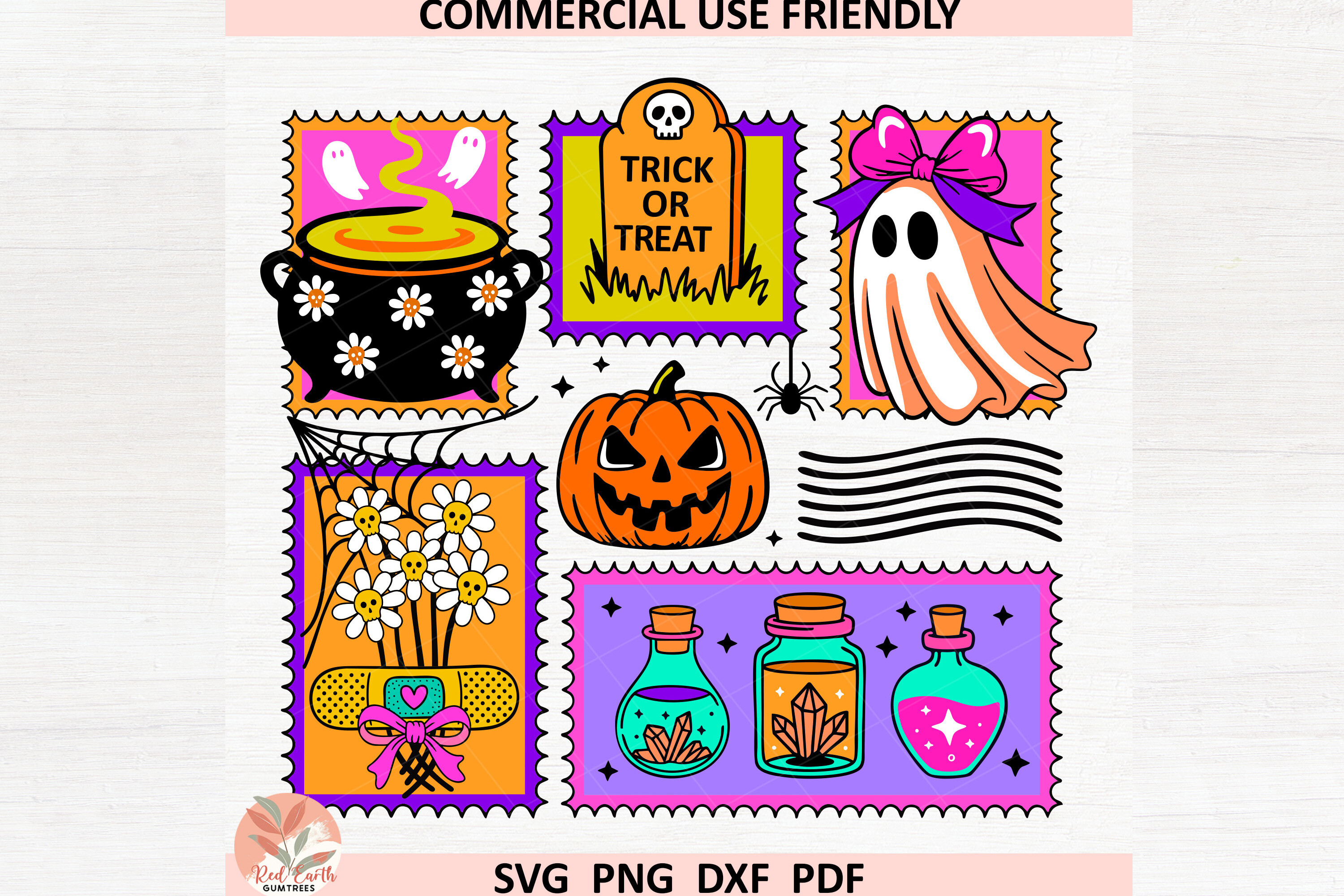 Neon Retro Spooky Season Halloween Png Graphic by redearth and gumtrees ...