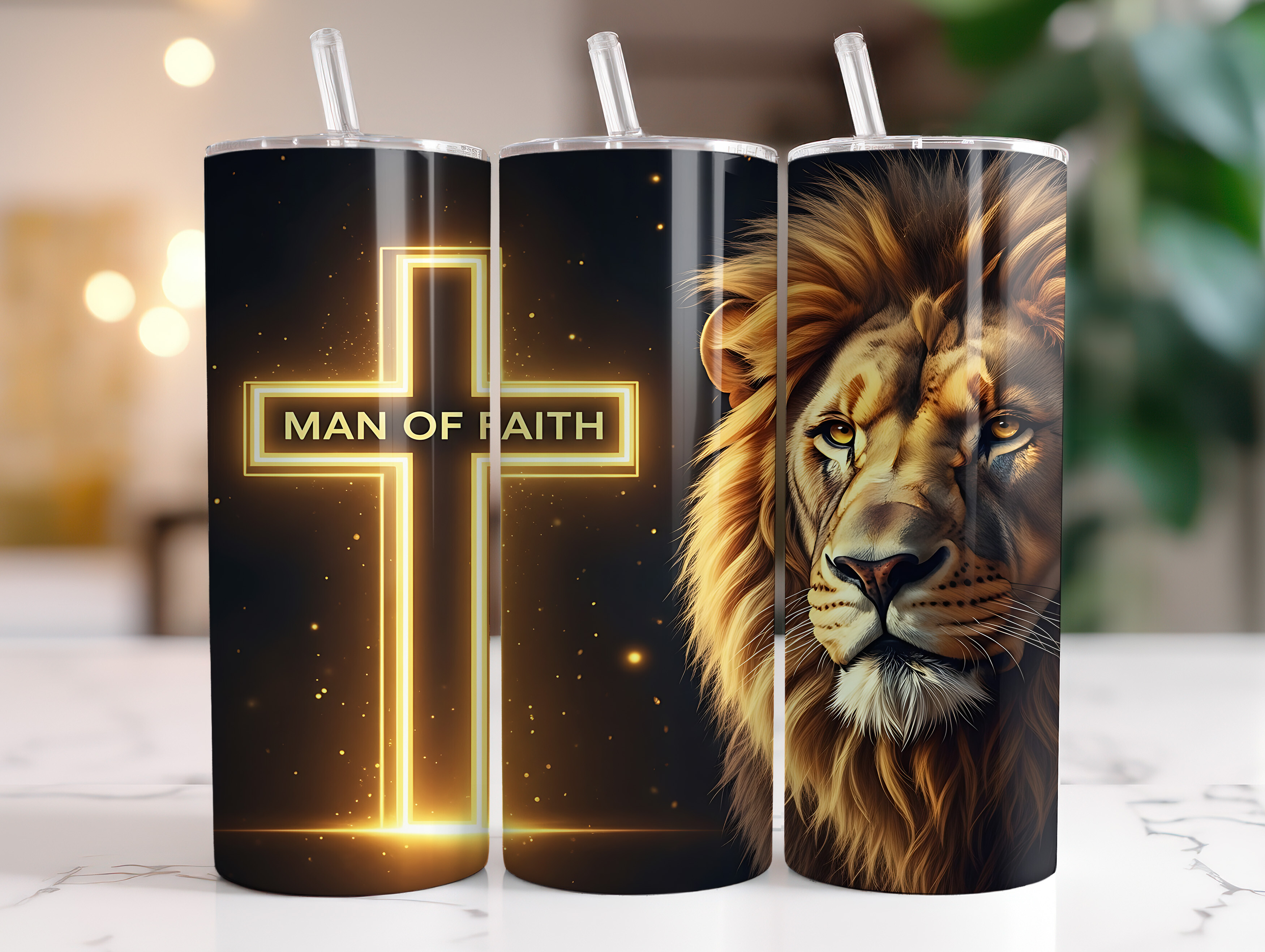 20oz Faithful Christian Men Tumbler Wrap Graphic by RahatKDP · Creative ...