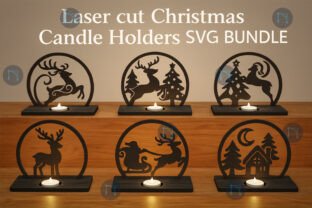 Laser Cut Christmas Candle Holders SVG · Creative Fabrica