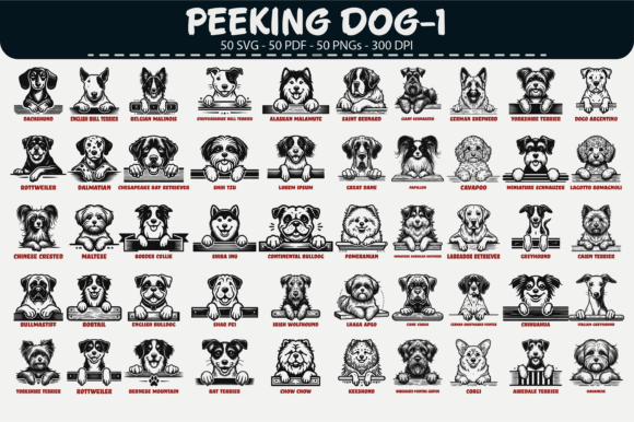 Peeking Dog Vector Clipart – 50 Designs Graphic by digitalarthome41 ...