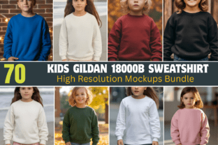 Kids Gildan 18000B Sweatshirt Mockups Graphic by Mockups Verse Pro ...