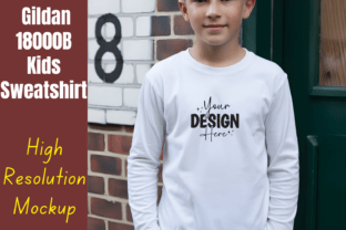 Kids Gildan 18000B Sweatshirt Mockups Graphic by Mockups Verse Pro ...