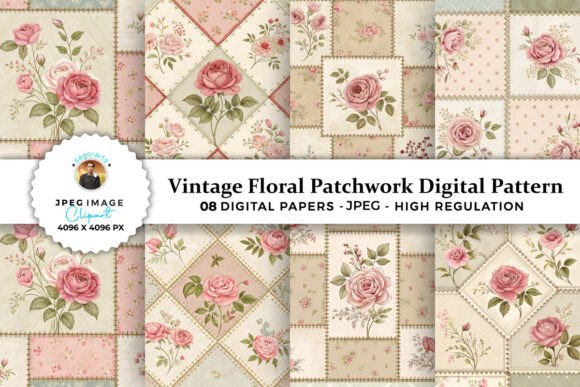 Vintage Blush Floral Digital Patterns Graphic by sagorarts · Creative ...
