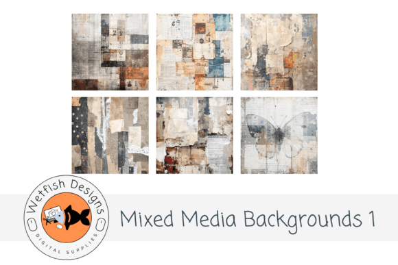 Mixed Media Backgrounds 1 Graphic by Wetfish Designs · Creative Fabrica