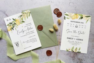 Lemon Citrus Wedding Suite Graphic by Blue Robin Design Shop · Creative ...