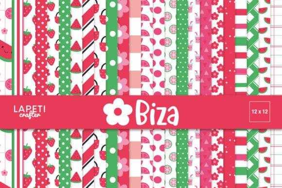 Summer Fruit Digital Paper Pack Graphic by lapeticrafter · Creative Fabrica
